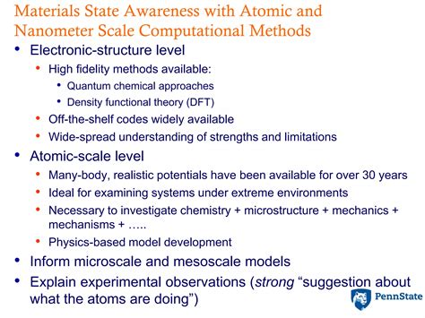 Role Of Atomic Scale Modeling In Materials Design Discovery Ppt