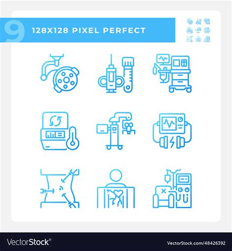 medical technology pixel perfect gradient linear vector image