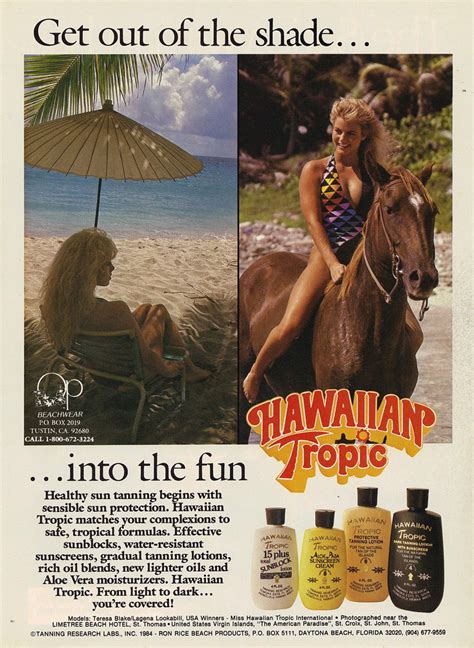 Hawaiian Tropic Ad 1984 Models Teresa Blakelagena Lookabi Flickr