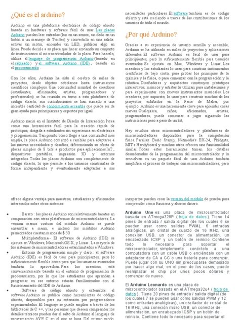 qué es el arduino descargar gratis pdf arduino microcontrolador