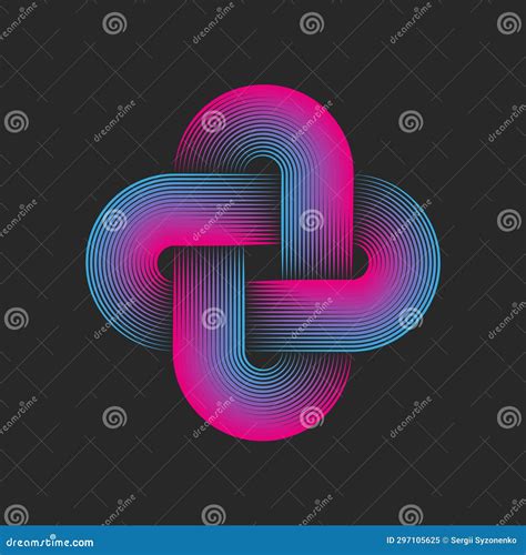 Interlacing Logo Of Two Ovals In The Shape Of A Cross Or Plus Symbol Linear Creative Design