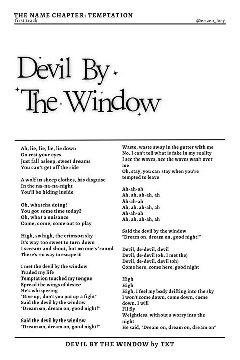 Devil By The Window Txt Ver1 Song Lyric Posters Lyric Poster