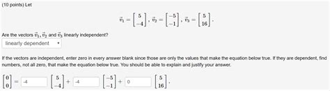 solved 10 points let are the vectors v1 v2 and vz