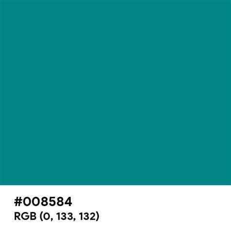Deep Cyan Color Hex Code Is 008584