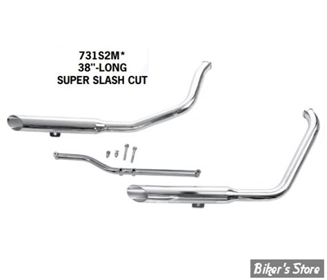 Echappement Paughco Softail 8499 Staggered Dual Super Slash Cut