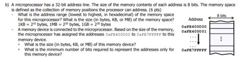 Solved B A Microprocessor Has A 32 Bit Address Line The