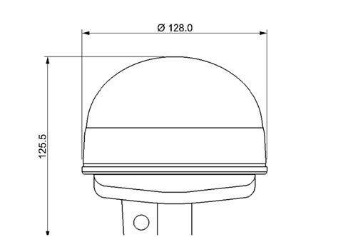 Ellipse Rotating Beacon With Rod 12v Bulb Fitted Vignal Vignal Group