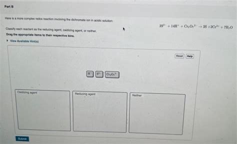solved for the given reactions classify the reactants as
