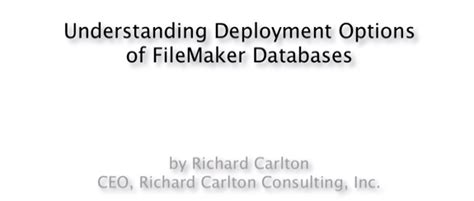 deploying filemaker databases youtube