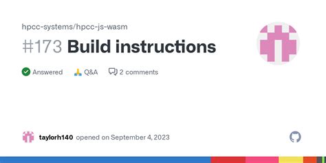 Build Instructions · Hpcc Systems Hpcc Js Wasm · Discussion 173 · Github