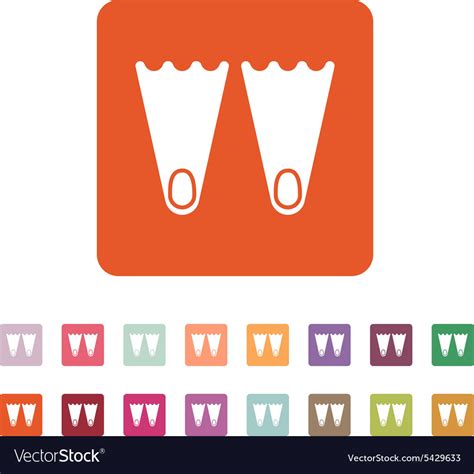 Flippers Icon Diving Symbol Flat Royalty Free Vector Image
