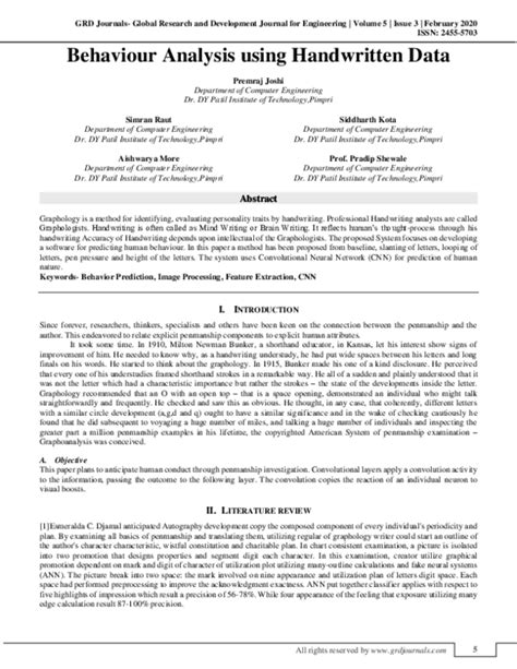 Pdf Behaviour Analysis Using Handwritten Data Pdf Behaviour Analysis Using Handwritten Data