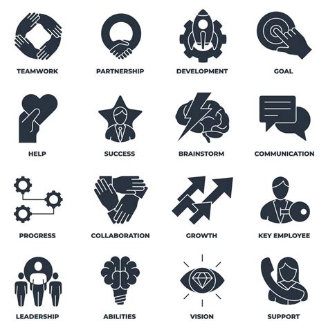 Set Of Business Teamwork Icon Logo Vector Illustration Goal