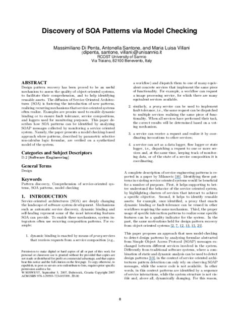 Pdf Discovery Of Soa Patterns Via Model Checking