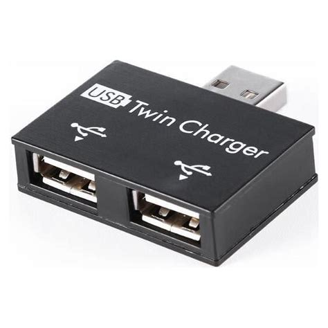 Usb Male To Twin Female Charger Dual Port Usb Dc V Charging Splitter Hub Adapter