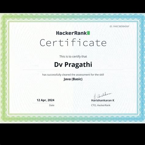 Java Certificate From Hackerrank Pragathi Dv Java Certificate From Hackerrank Pragathi Dv