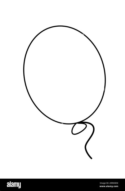 Balloon One Party Balloon Black And White Vector Cartoon