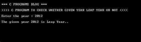 C Program To Check Whether Given Year Is Leap Year Or Not Programming