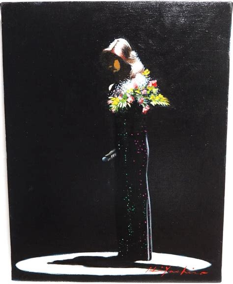 Yahoo オークション 真作 八代亜紀 油彩画 F6号 カーテンコール 自画