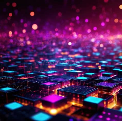 Representation Of Digital Blockchain With Glowing Energy Data Connections Stock Illustration