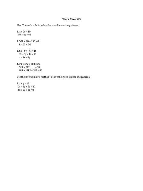 Work Sheet 5 Pdf