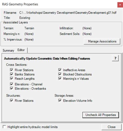 Developing 1d Geometric Data With Ras Mapper