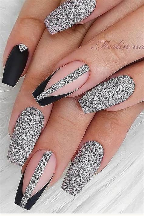 42 Acrylic Glitter Coffin Nails Designs For Summer 2021