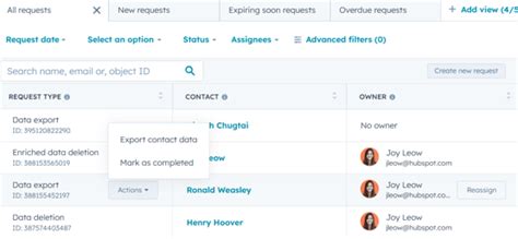 Manage Data Privacy Requests