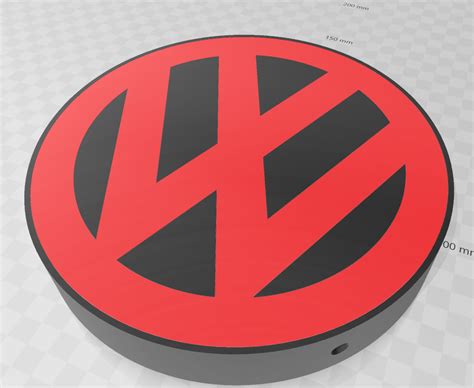 Stl File Vw Logo With Rgb Led Light W Remote Control 🎛️・3d Printer