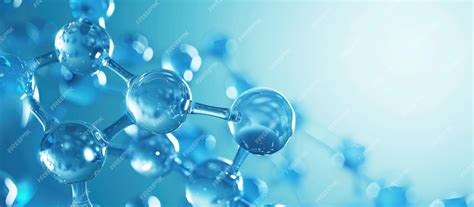 Premium Photo Abstract Molecular Structure Models On Blue Background With Copy Space Mockup