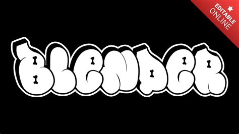 Blender Bubble Graffiti Black And White Text Effect Generator