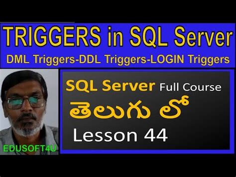 Triggers in SQL Server-MS SQL Server full course in Telugu-Lesson-44 ...