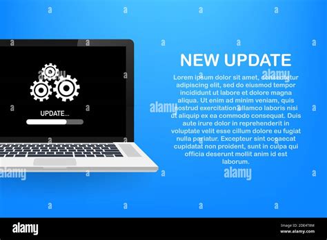 System Software Update Data Update Or Synchronize With Progress Bar On The Screen Vector