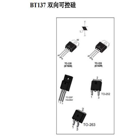 Bidirectional Thyristor Bt137 Silicon Controlled Rectifier Scr And