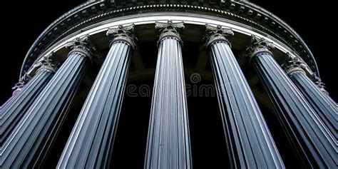 Massive Marble Columns Decorated With Graceful Carved Patterns Supporting The Majestic Arched