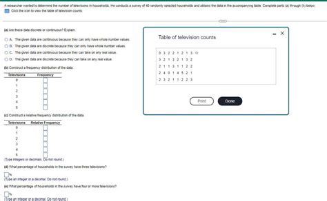 solved click the icon to view the table of television