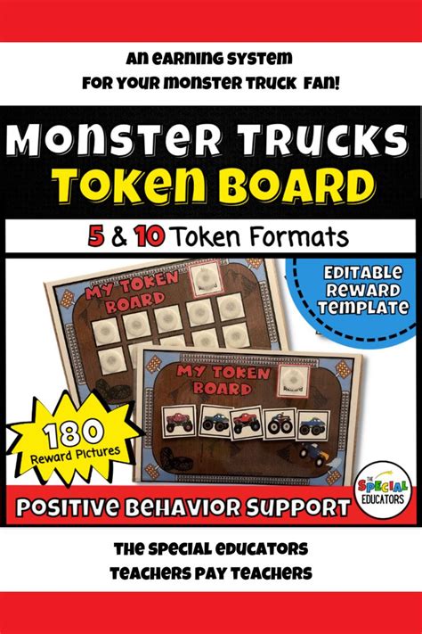 Monster Truck Token Board Token Board Positive Behavior Support