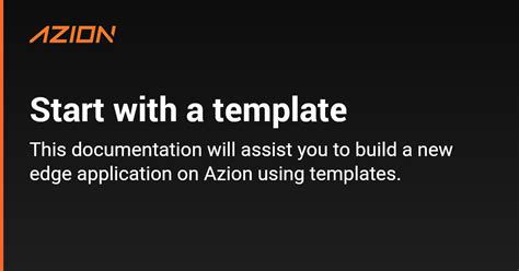 Start With A Template Azion Documentation