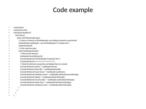 reading and writing with xml in visual programming pptx