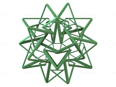 Wireframe Shape Compound Of Five Tetrahedra 3d Print Model