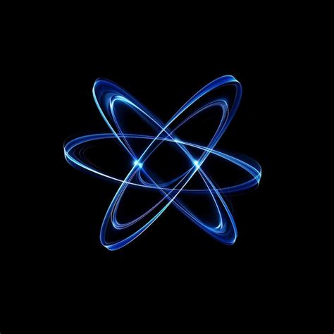 Premium Photo A Close Up Of A Blue Light In The Shape Of An Atom Generative Ai