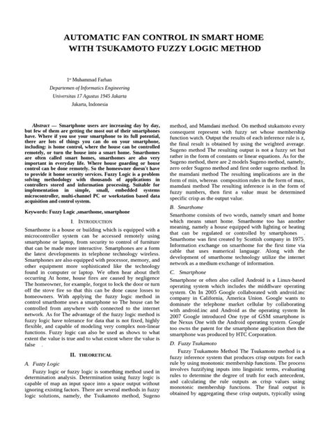 jurnal fuzzy sugeno smarthome pdf fuzzy logic