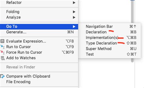 Java What S The Difference Between Navigating To Declaration Type Declaration Implementation