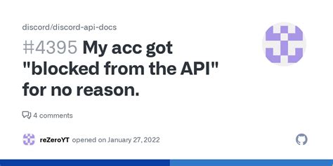 My Acc Got Blocked From The Api For No Reason · Issue 4395