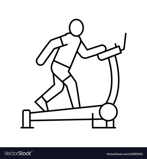 Treadmill Sport Equipment Line Icon Royalty Free Vector