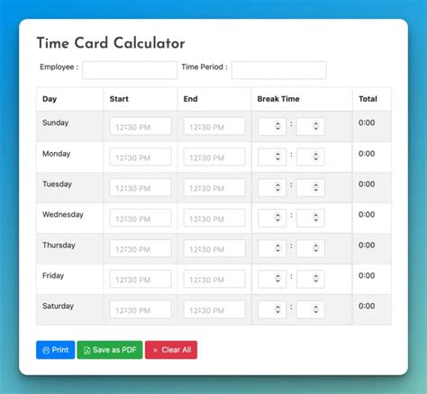 Work Hours Calculator Calculate Hours Worked Between Dates