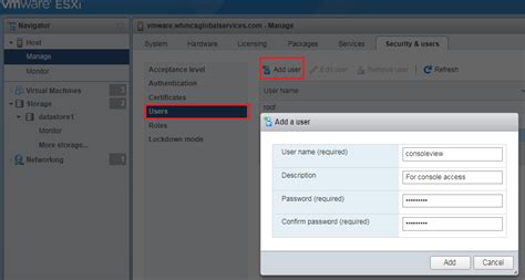 How To Add A New User For Vmrc Console Knowledgebase Whmcs Global Services