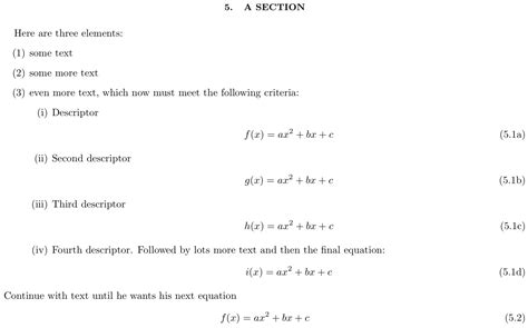 Subequation Numbering Within Enumerate Environment Tex Latex Stack