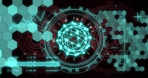 Image Of Data Processing And Shapes Over Scope Scanning Stock