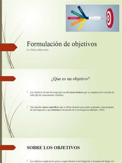 Formulación Objetivos Pdf